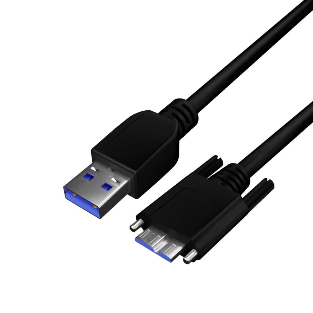 CEI USB3-1-2-2-2.5M Cable, USB-A to Micro-B Straight with Thumbscrews, 2.5 Meters | Machine ...